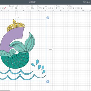 Mermaid Tail Number 6 SVG Dxf ,mermaid SVG Silhouette and Cricut Cut ...