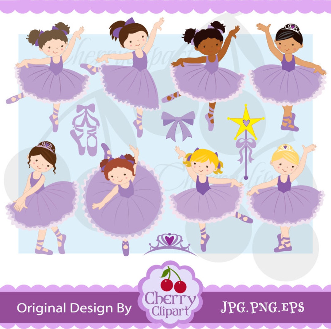 Little Ballerinas-purple Ballerina Clipart for -personal and Commercial ...