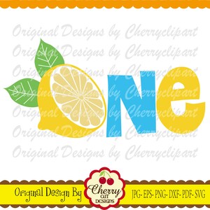 Lemon ONE Svg, Birthday One Svg, Birthday Party Svg Silhouette & Cricut ...