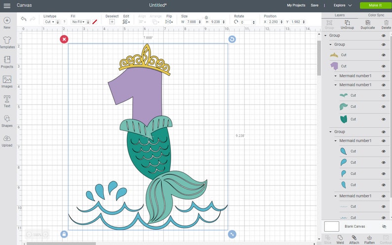 Mermaid Tail Number 1 Svg Dxf 1st Birthday Mermaid Svg - Etsy