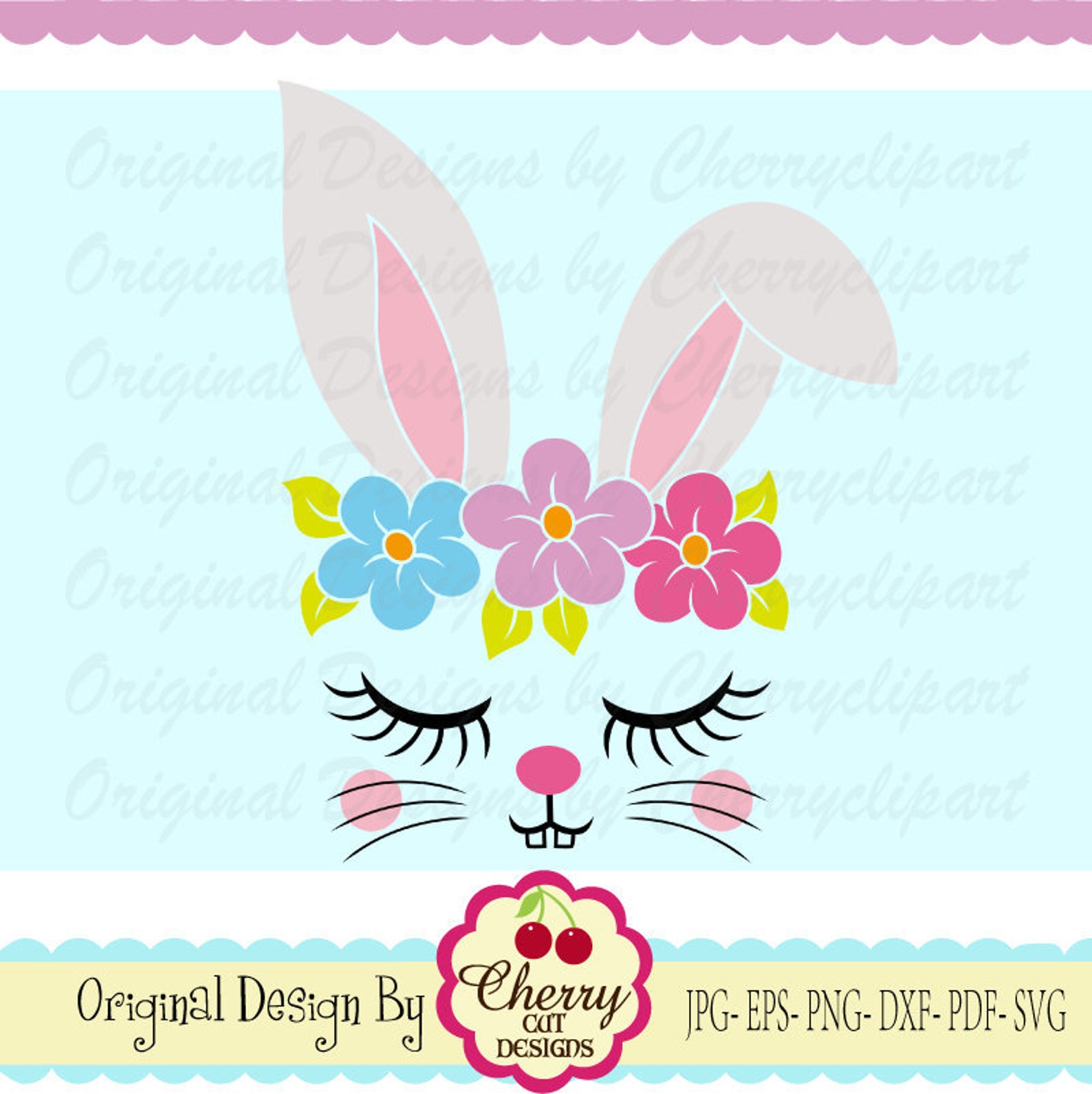 Svgdxf Bunny Girl Face Easter Bunny Girl Easter Rabbit Face - Etsy