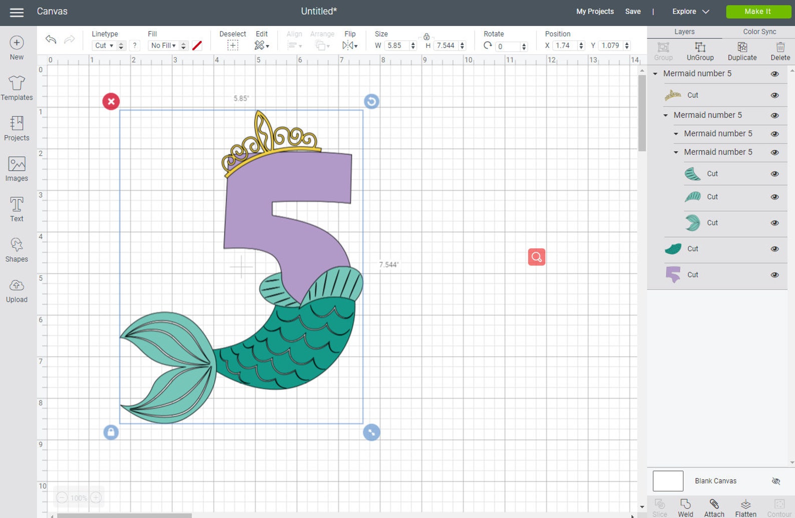 Mermaid Tail Number 5 SVG Dxf mermaid SVG Silhouette and | Etsy