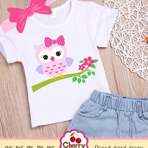 Owl Svg, Sweet Owl With Bow, Girly Owl on a Branch Svg, Silhouette ...
