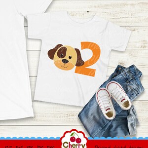 Dog Number 2 Svg, Birthday Number 2 Svg Silhouette & Cricut Cut Files ...
