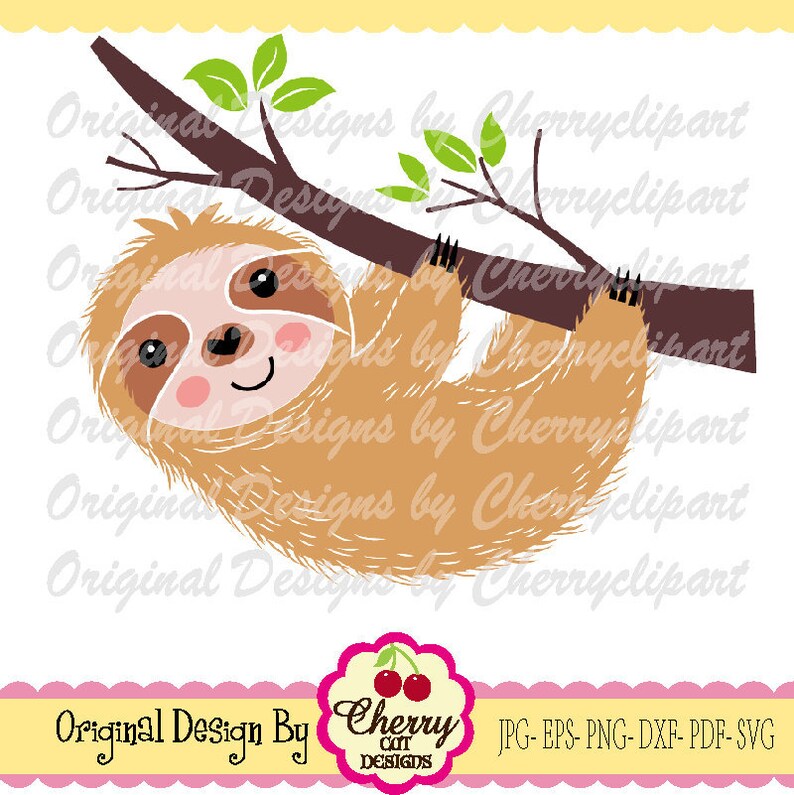Sloth SVG DXF Animal Svg Silhouette & Cricut Cut Files Sloth | Etsy