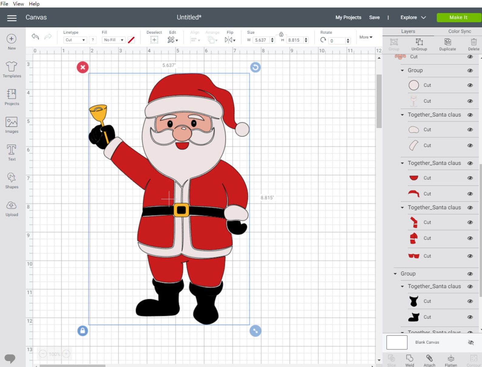 Christmas Santa Claus Svg Silhouette & Cricut Cut Files Santa - Etsy