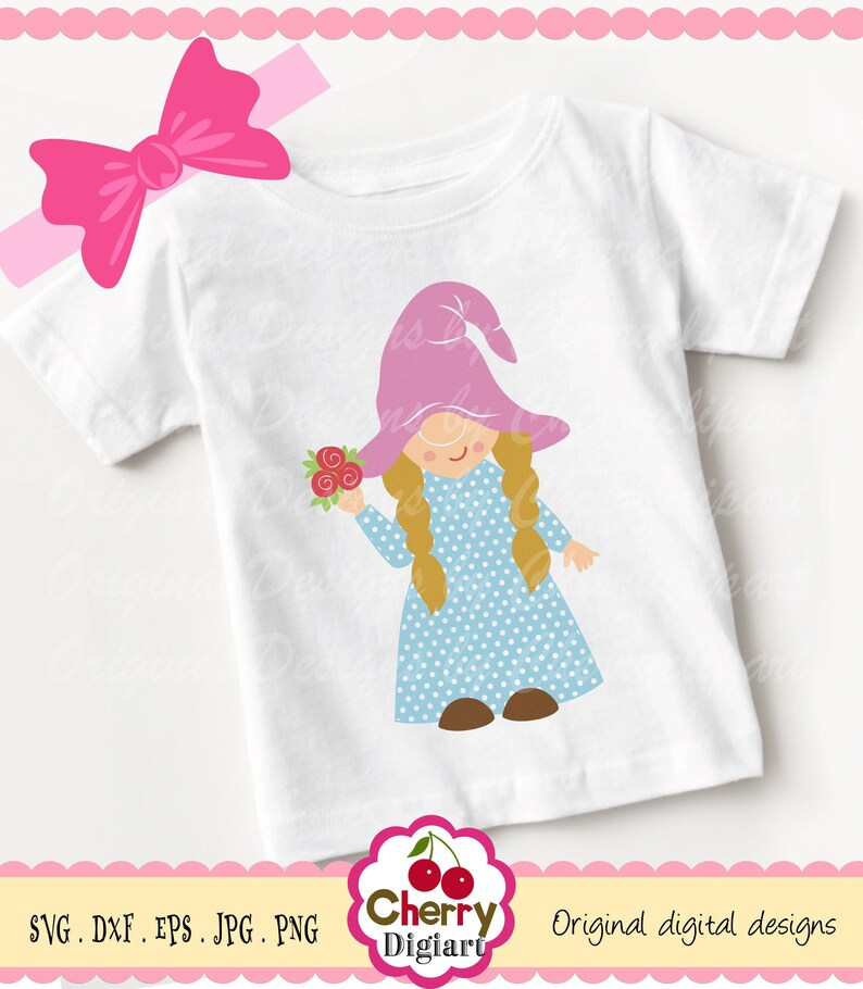 Spring Gnome Svg Girl Gnome Svg Gnome With Flowers Svg - Etsy