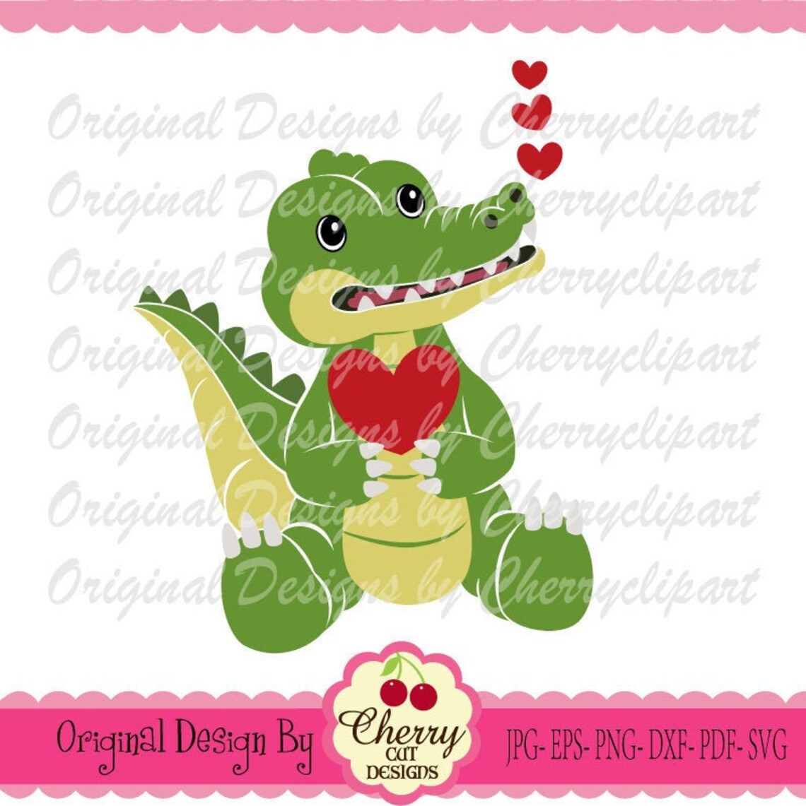 Valentine's Day Alligator Svg Baby Alligator With Heart - Etsy