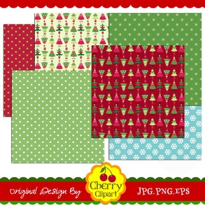 Christmas Funky Trees Digital Clip Art and Digital Papers-personal and ...