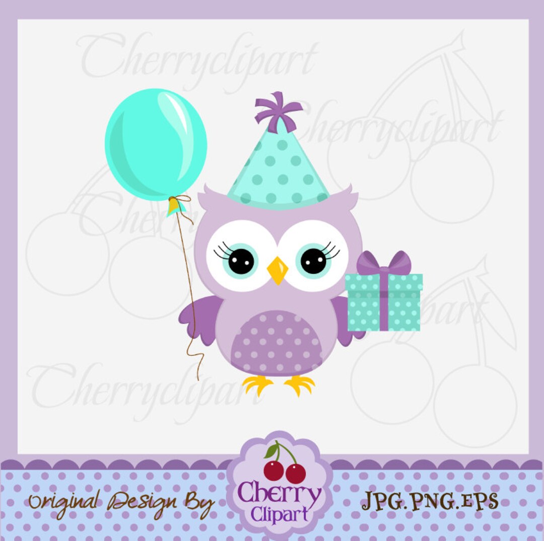Birthday Owl PNG, Printable Owl Clip Art for Paper Crafts, Card Making ...