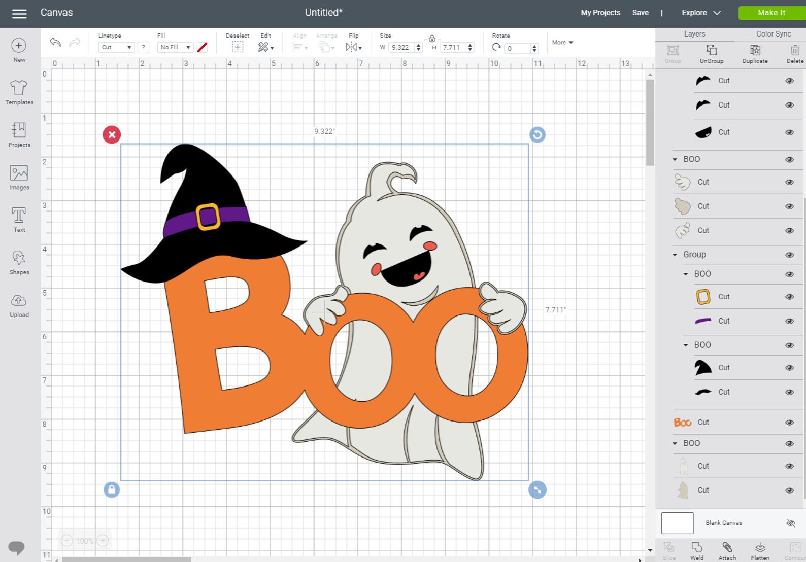 Halloween Boo Svg, Little Ghost Witch Hat BOO Silhouette Cut Files ...
