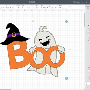 Halloween Boo Svg, Little Ghost Witch Hat BOO Silhouette Cut Files ...