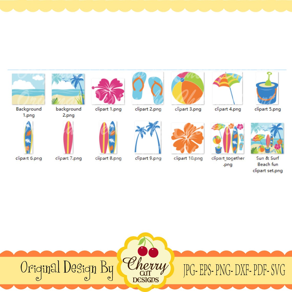 Sun and Surf Beach Fun Clip Art Svg Summer Beach Sand - Etsy