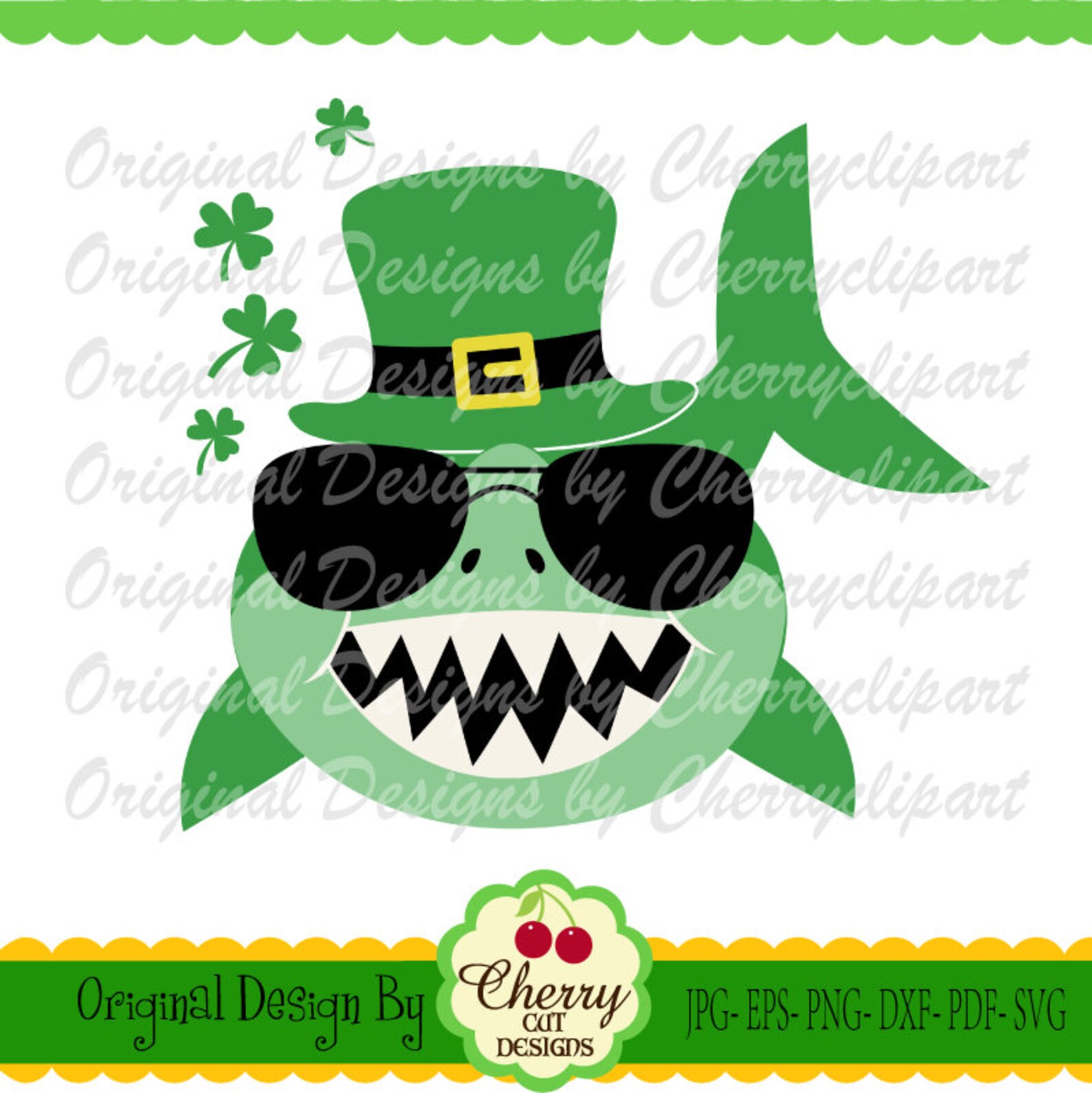 St. Patrick's Day Shark SVG: Leprechaun Hat Clipart (digital Download ...
