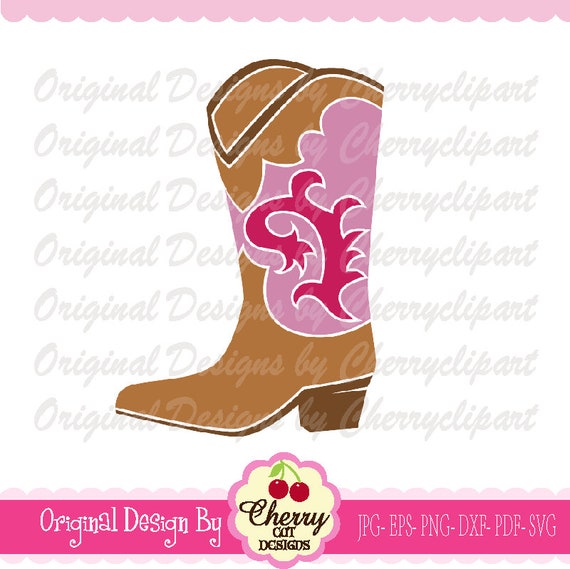 Cowgirl Boot Svg Dxf Boot Svg Silhouette & Cricut Cut Design | Etsy