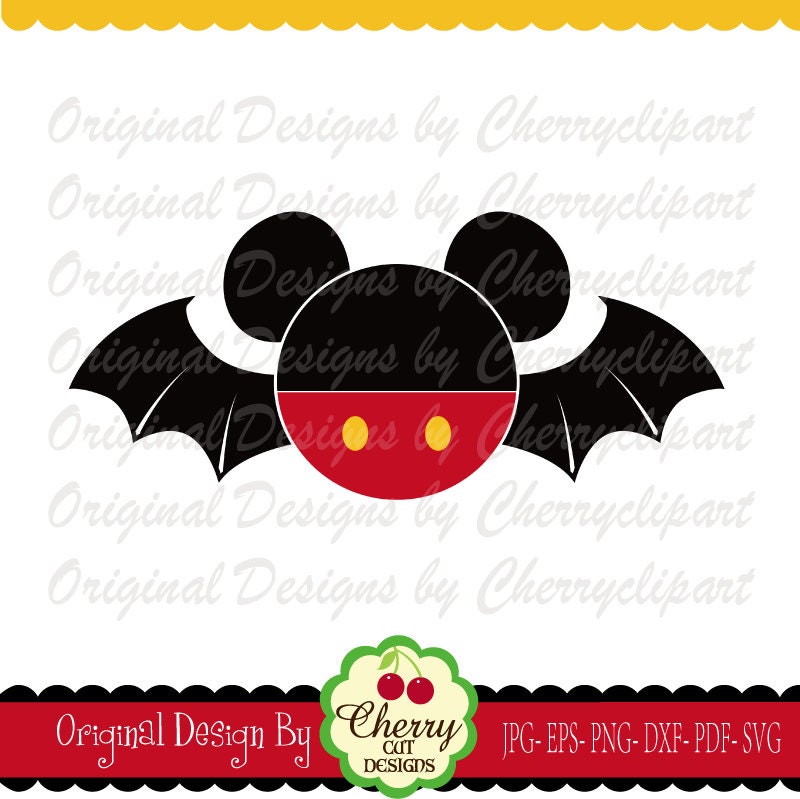 Halloween Bat Mouse Bat Mickey svg dxf Silhouette & Cricut Cut | Etsy