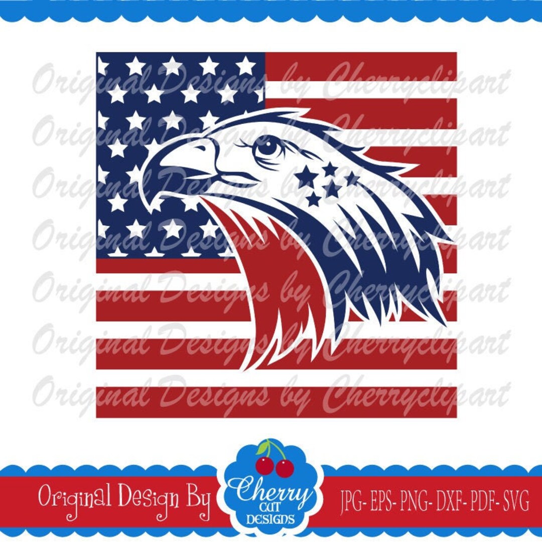 4th of July Eagle Patriotic Svg, USA Eagle Svg, American Flag Svg ...