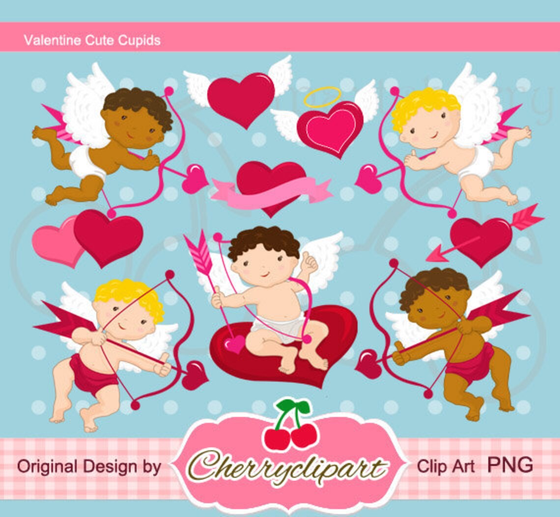 Valentine Cute Cupids Digital Clipart For-personal and - Etsy