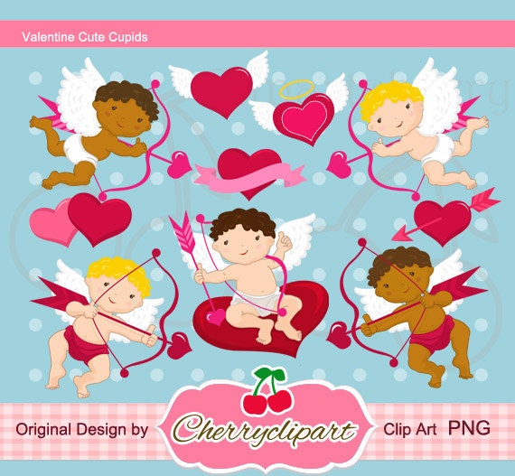 Valentine Cute Cupids Digital Clipart For-personal and - Etsy