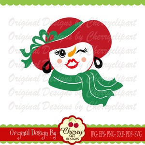 Snowman Svg Snow Lady Svg, Winter Snowman, Christmas Silhouette ...