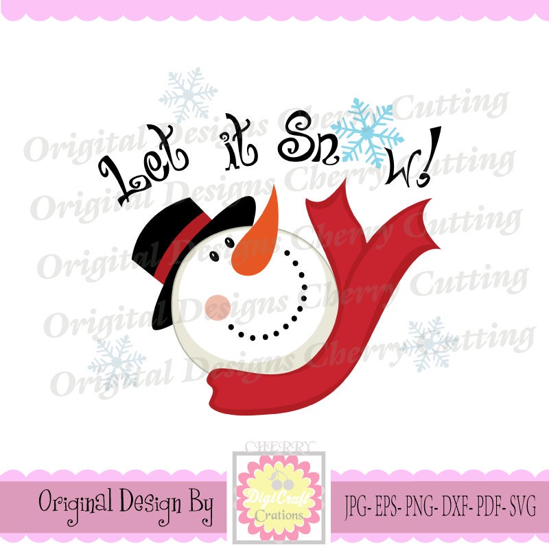 Let It Snow SVG Eps Jpg Png,christmas Snowman, Snowman Silhouette Cut ...