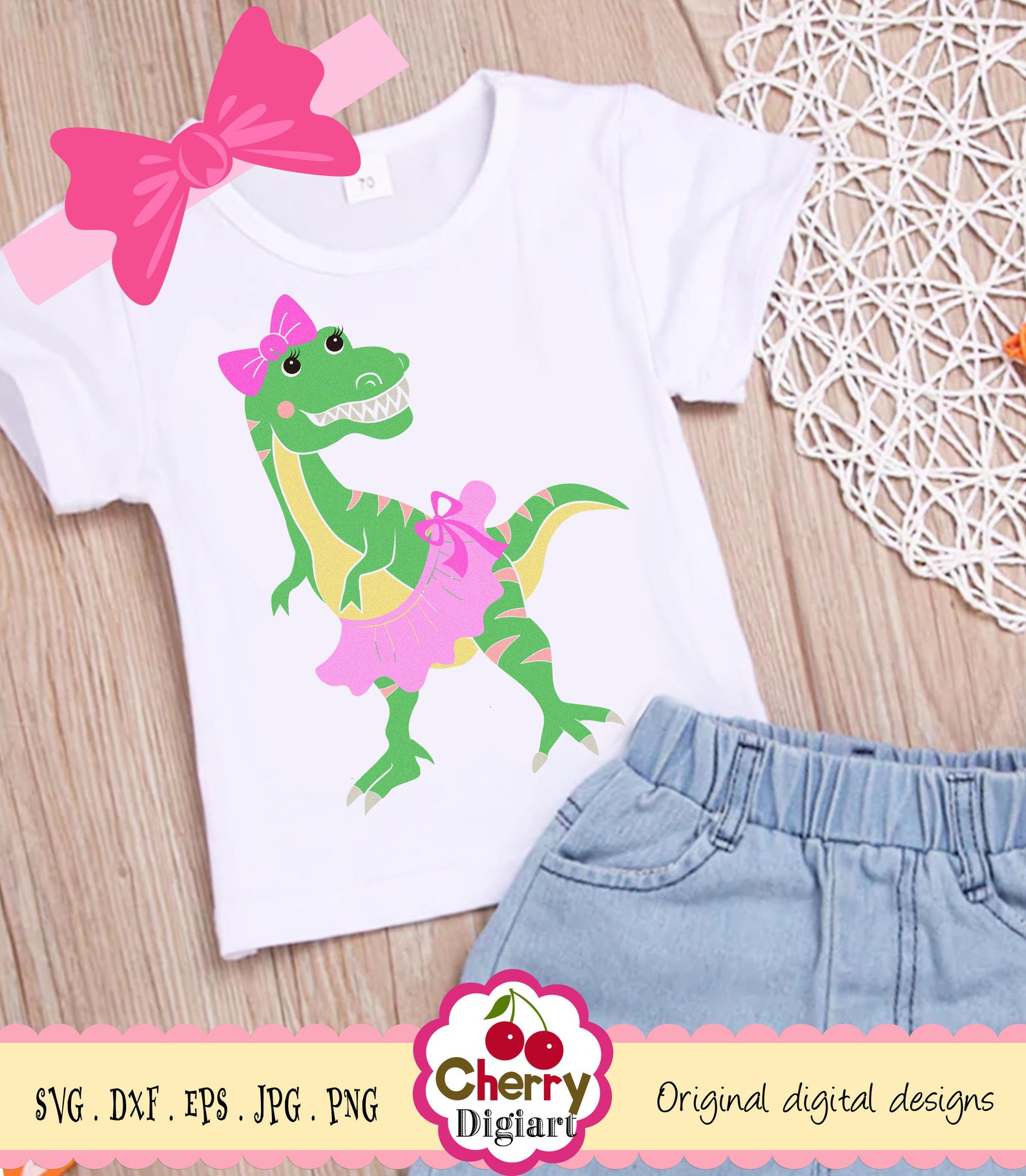 Dinosaur SVG, Ballet Dress T-rex Svg Silhouette & Circut Cut Design, T ...