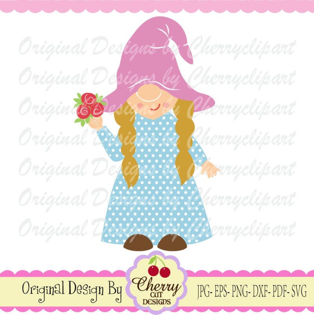 Spring Gnome Svg Girl Gnome Svg Gnome With Flowers Svg - Etsy