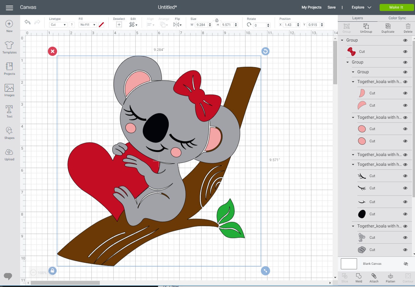 Valentines Day Koala Svg Baby Koala With Heart Svg Silhouette - Etsy