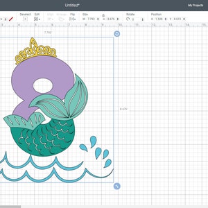Mermaid Tail Number 8 SVG Dxf ,mermaid SVG Silhouette and Cricut Cut ...