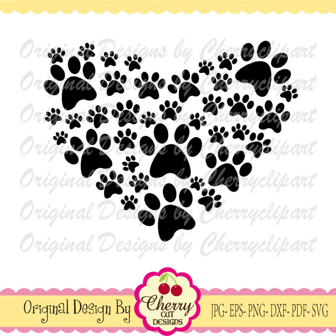 Paw Prints Svg Dxf Silhouette Cut Files Cricut Cut Design | Etsy
