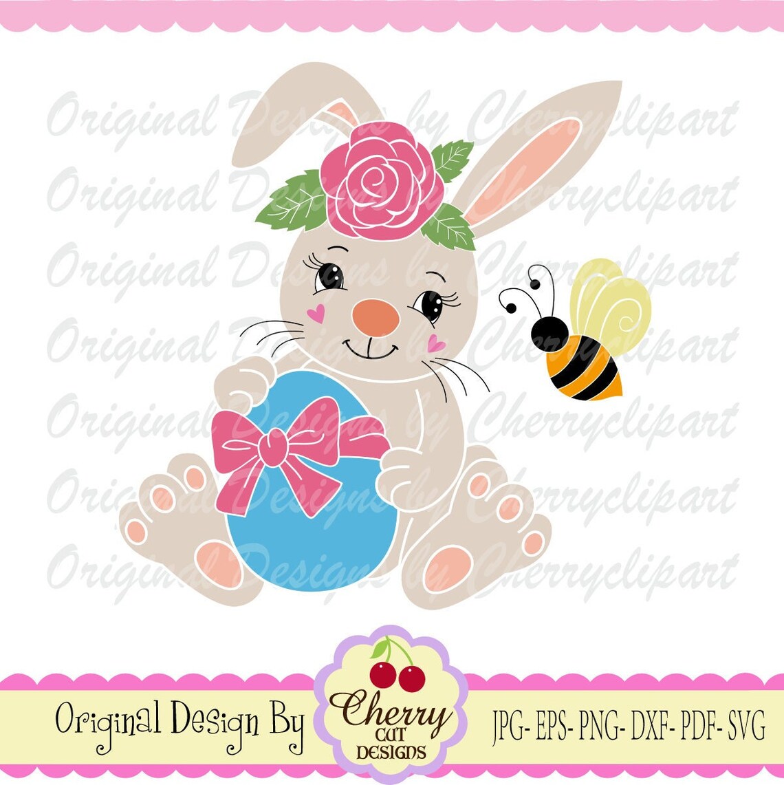 Easter Bunny Svg Flowers Bunny Girl Svg Flwers Rabbit Svg | Etsy