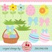 Easter Happy Kids Digital Clipart and Digital Matching Papers -for ...