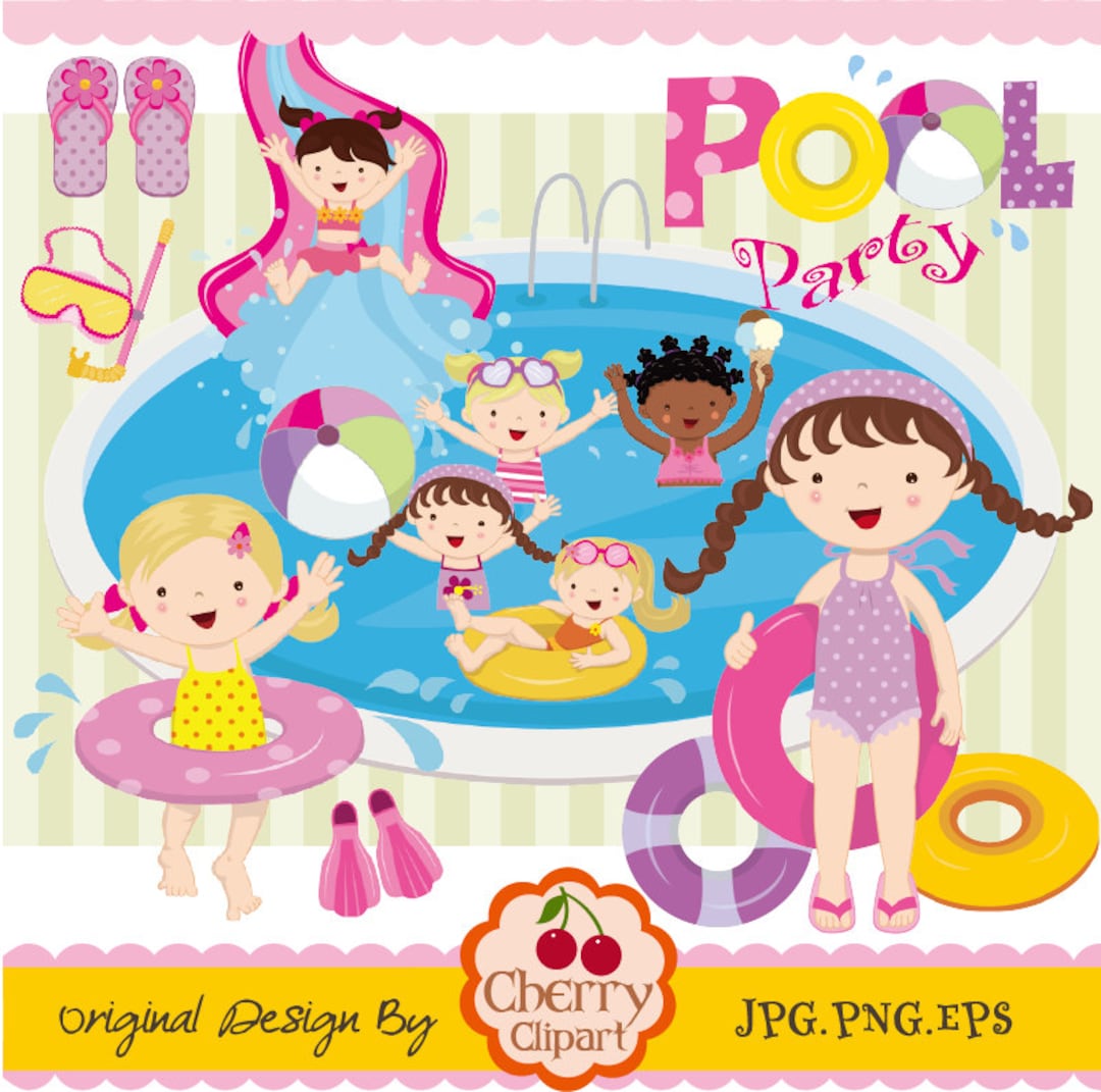 Pool Party Girls Clipart Set: Summer Swim Theme (digital Download) - Etsy