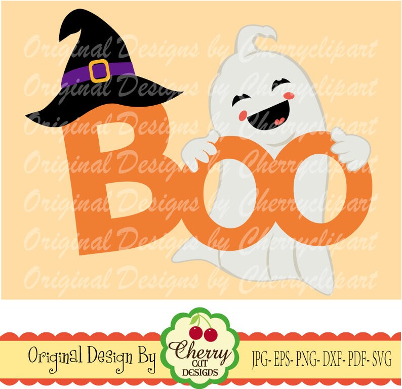 Halloween Boo Svg Little Ghost Witch Hat BOO Silhouette Cut - Etsy