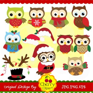 Christmas Owls Png Set for Paper Crafts,card Making, Scrapbooking, Web ...