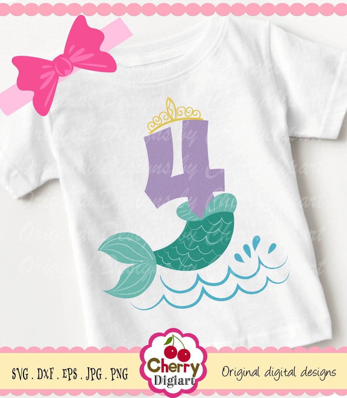 Mermaid Tail Number 4 SVG Dxf mermaid SVG Silhouette and - Etsy