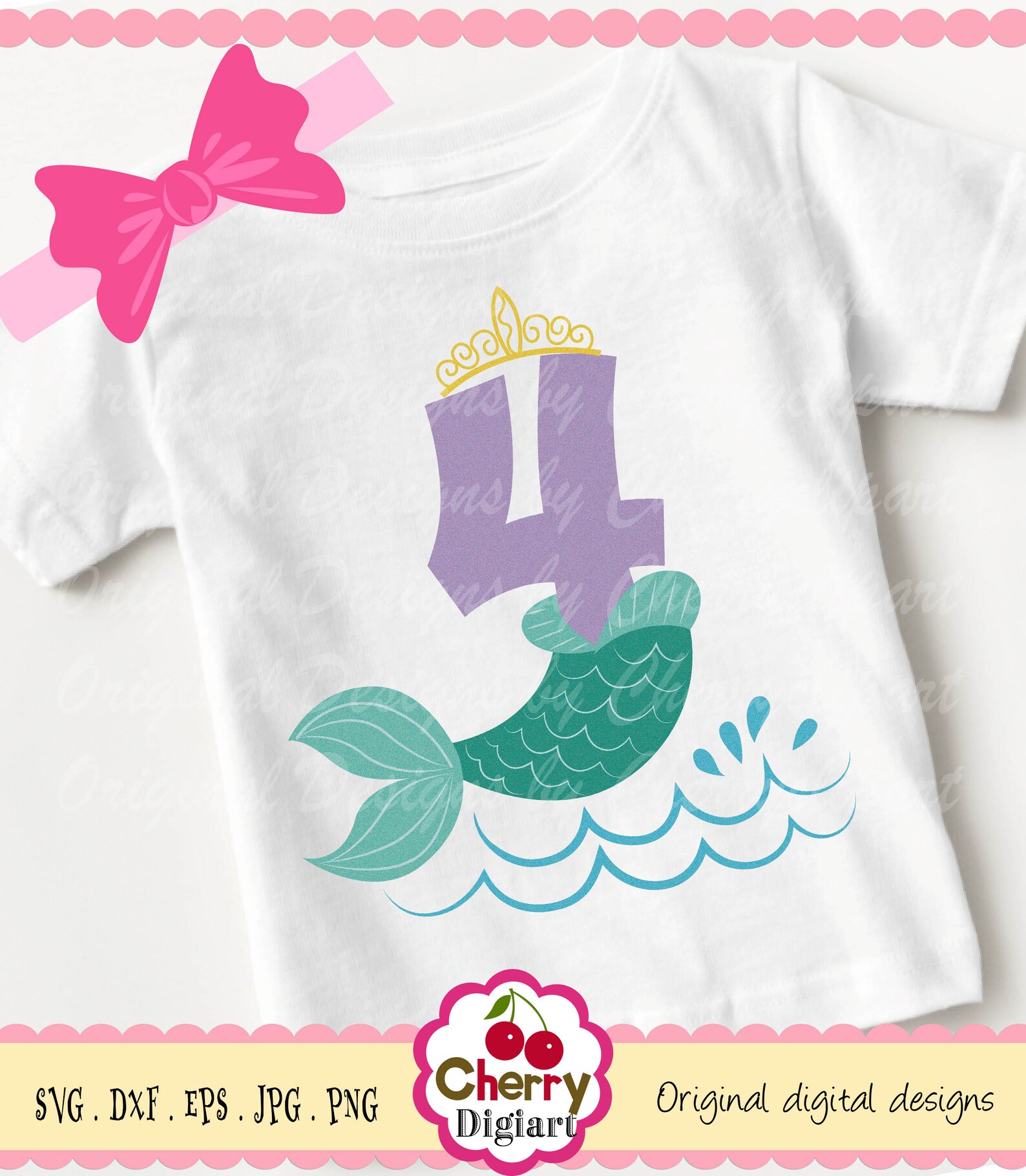 Mermaid Tail Number 4 SVG Dxf mermaid SVG Silhouette and - Etsy