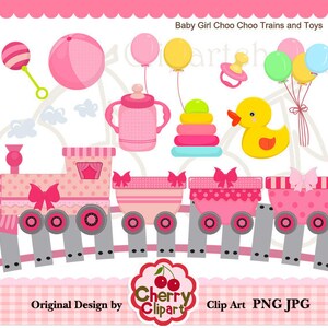 Choo Choo Trains and Toys Clip Art Set for Girls -personal and ...