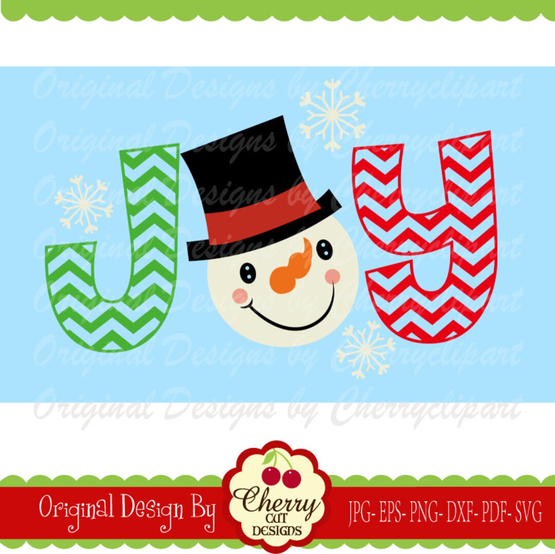 Christmas JOY With Snowman, Christmas JOY SVG, Christmas Snowman ...