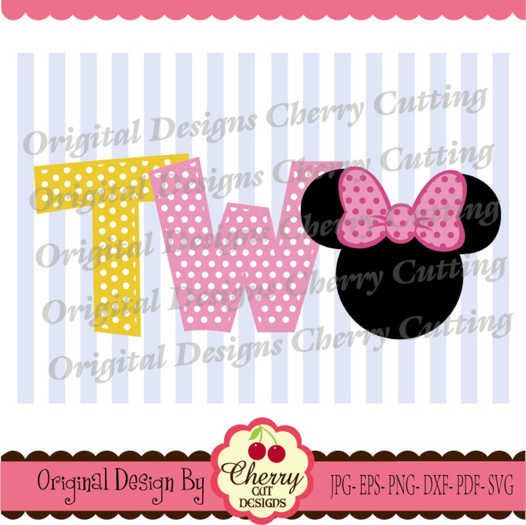 Minnie TWO Svg ,birthday Two Svg Silhouette & Cricut Cut Files BIR14 - Etsy