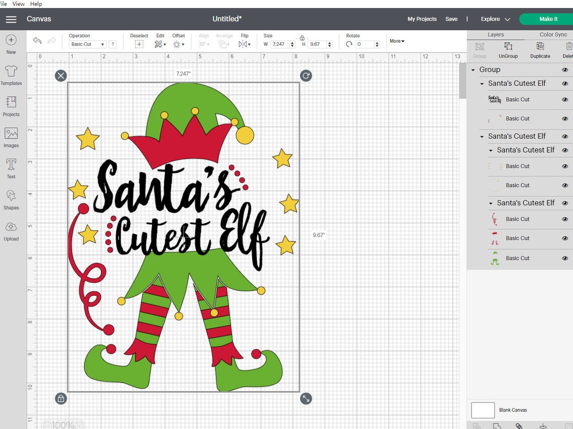 Christmas Elf Svg Santa's Cutest Elf Svg Silhouette & - Etsy