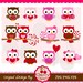 Valentine's Day Sweet Owls Digital Clipart Set-personal and Commercial ...