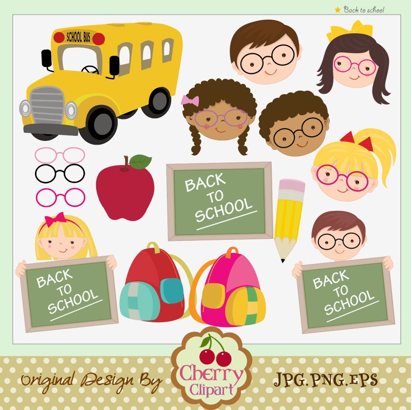 Back to School Kids Digital Clip Art Set for personal and - Etsy