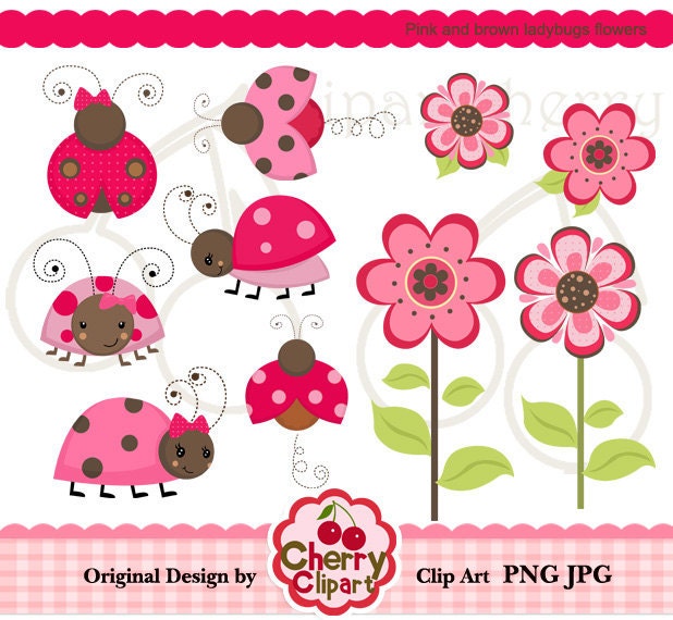 Pink And Brown Flower Clip Art