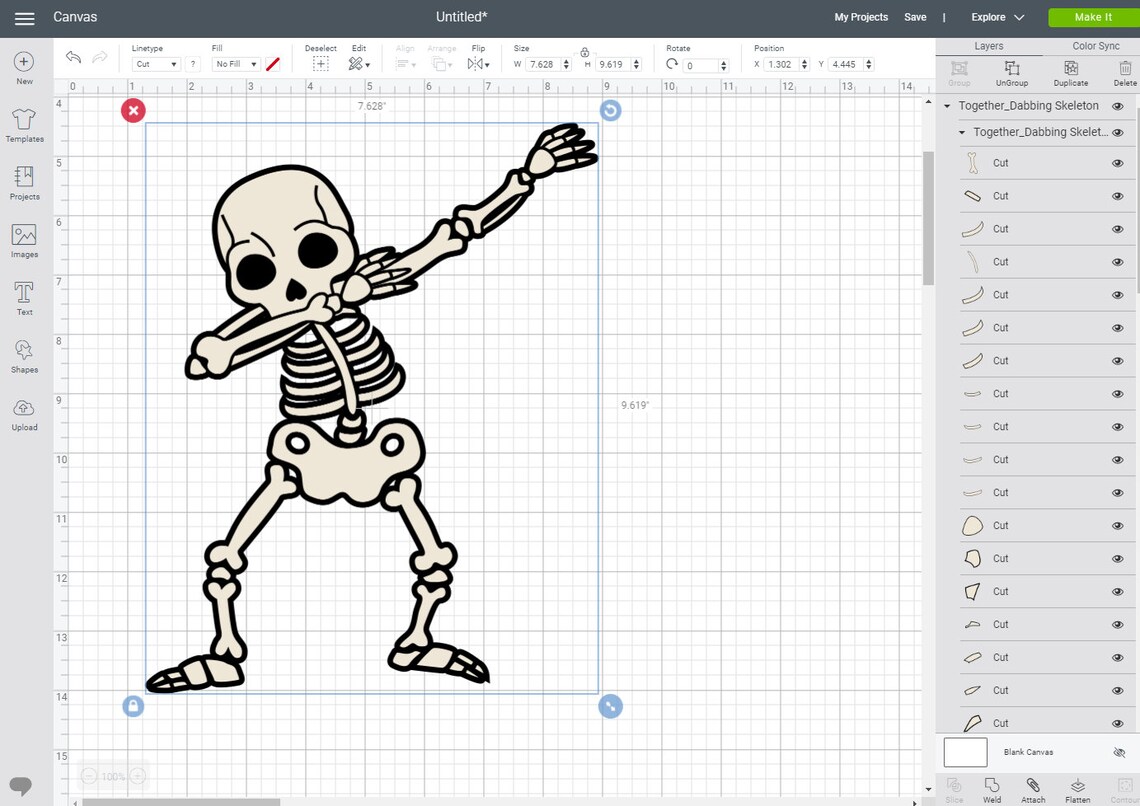 Halloween Skeleton SVG Dabbing Skeleton SVG Silhouette & | Etsy