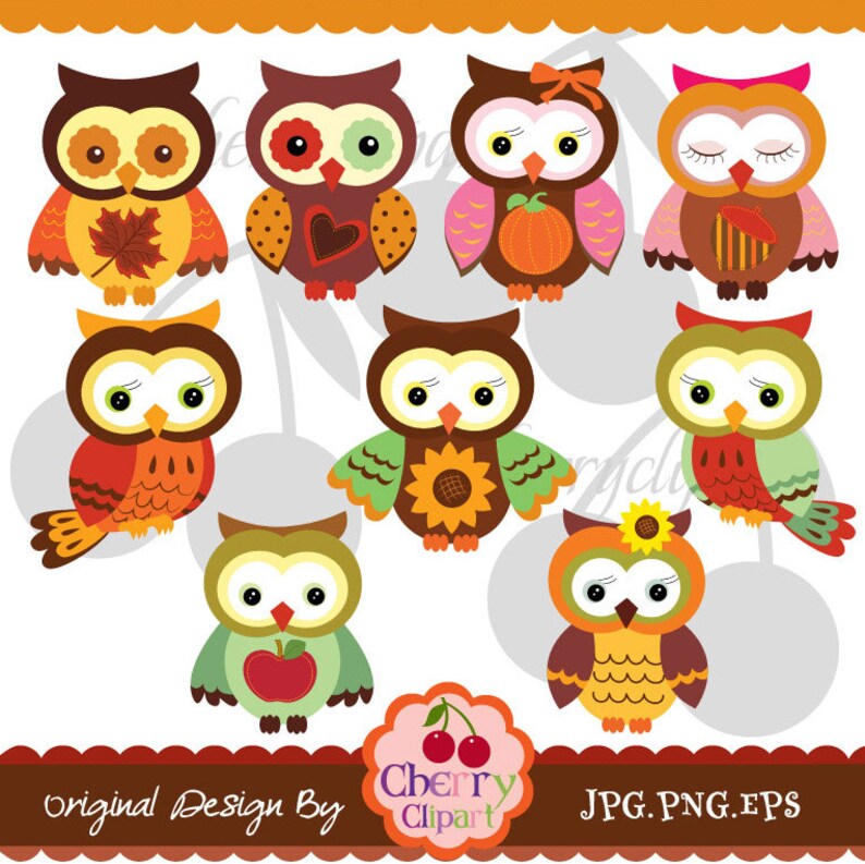 Autumn Owls Digital Clipart Set For-personal and Commercial - Etsy