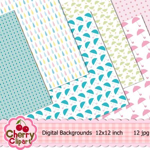 Spring Clip Art,april Shower Digital Clip Art,rain Clip Art-digital ...