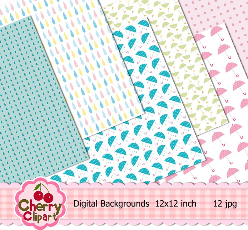 Spring Clip Artapril Shower Digital Clip Artrain Clip - Etsy