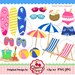 Beach Party Collection Digital Clipart Set for personal and Commercial ...