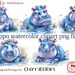 Hippos Watercolor Clipart Bundle, Hippo Printable, Hippo Png ...